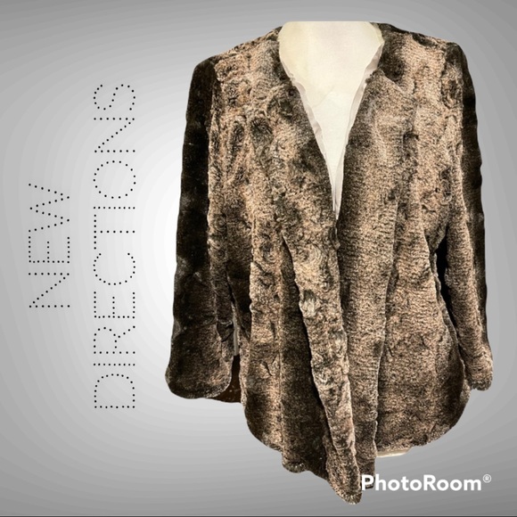 new directions | Jackets & Coats | New Direction Brown Faux Fur Coat ...